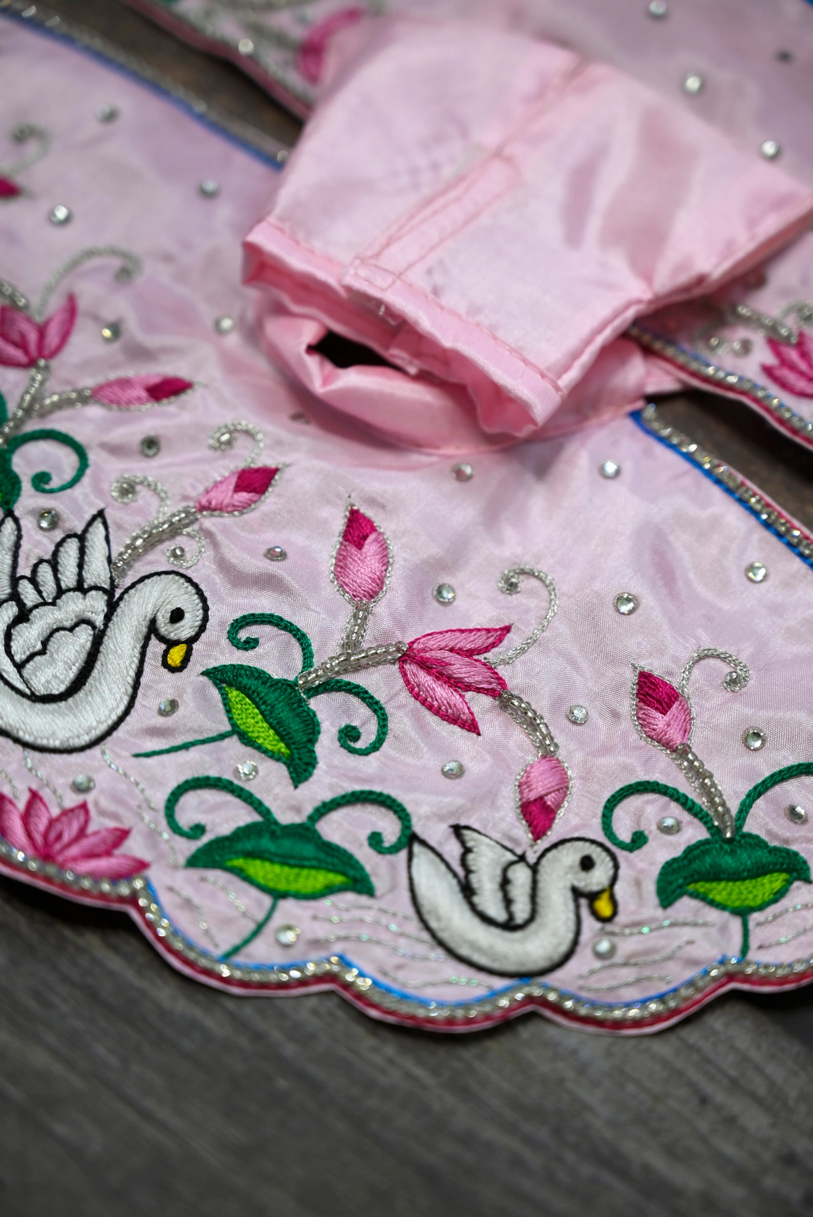 Exquisite Embroidered Dress for Radha Krishna Silk Fabric, Dhoti for ...