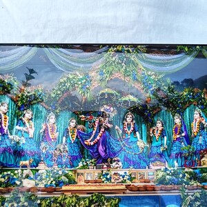 Beautiful Iskcon Mayapur Radha Madhab Ashtasakhi Rapicture, Size 8×11" Inches, Laminated Super ...