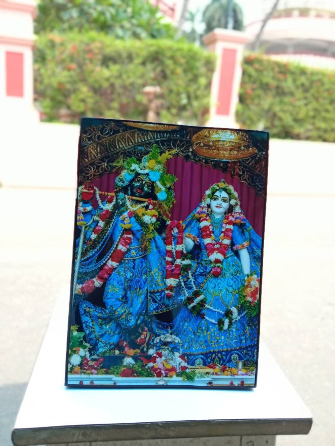 Iskcon Mayapur Radha Madhab Picture, Laminated Picture Size 8x11 Inches Holy Things Spritual ...