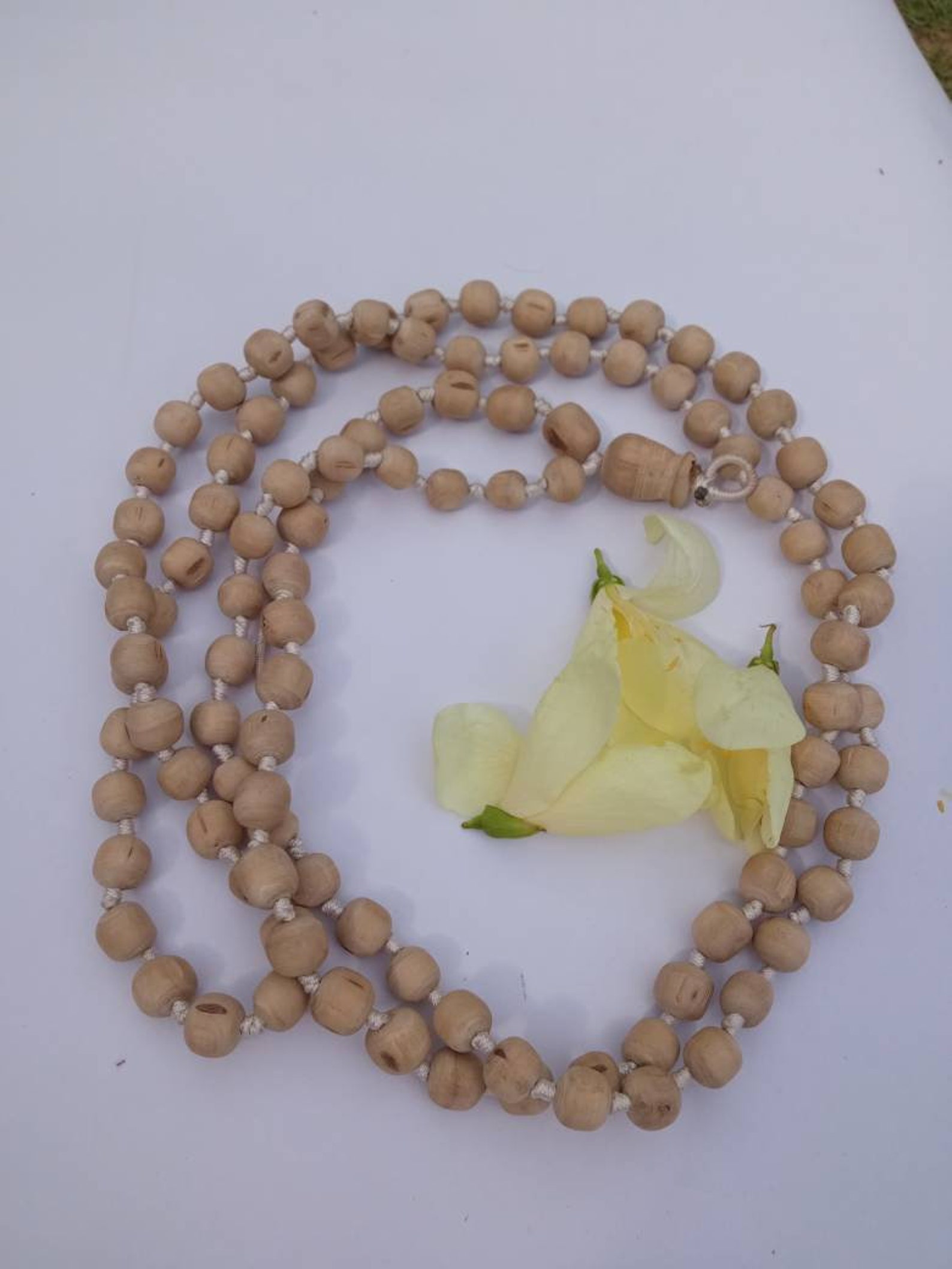 Pure Tulsi Spherical Bead Japa Mala, Chanting Mala, Prayer Beads ...