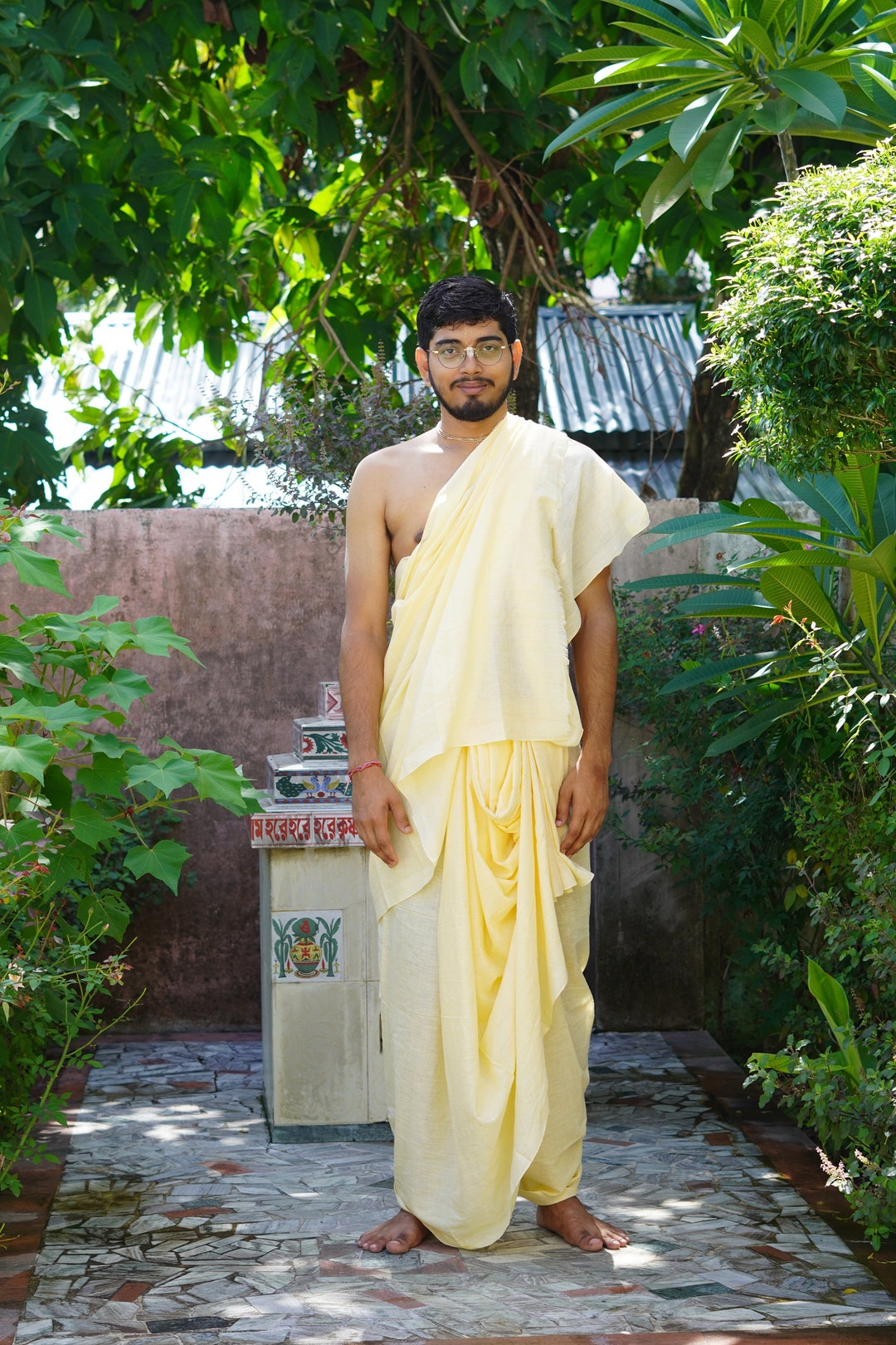 Beautiful Handmade 100% Pure Cotton Khadi Dhoti (no Border), With ...