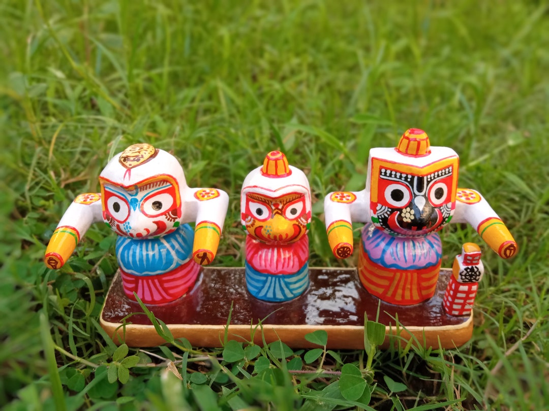 Handmade Neem Wood Jagganath Baladev Suvadradevi Idol. Best Quality.2 ...