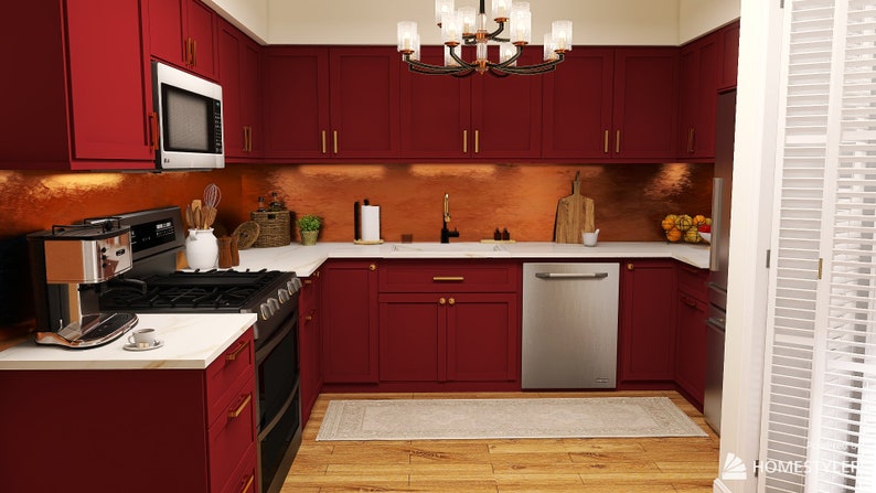 3D Kitchen Rendering Design. Includes Small Kitchen Nookmade to Order ...