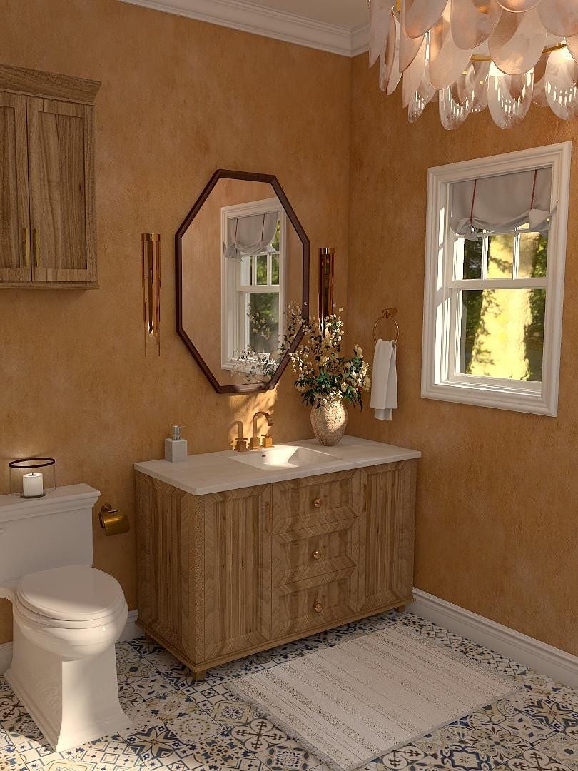 From-scratch, Made to Order Half-bathroom/powder Room Design--with Mood ...
