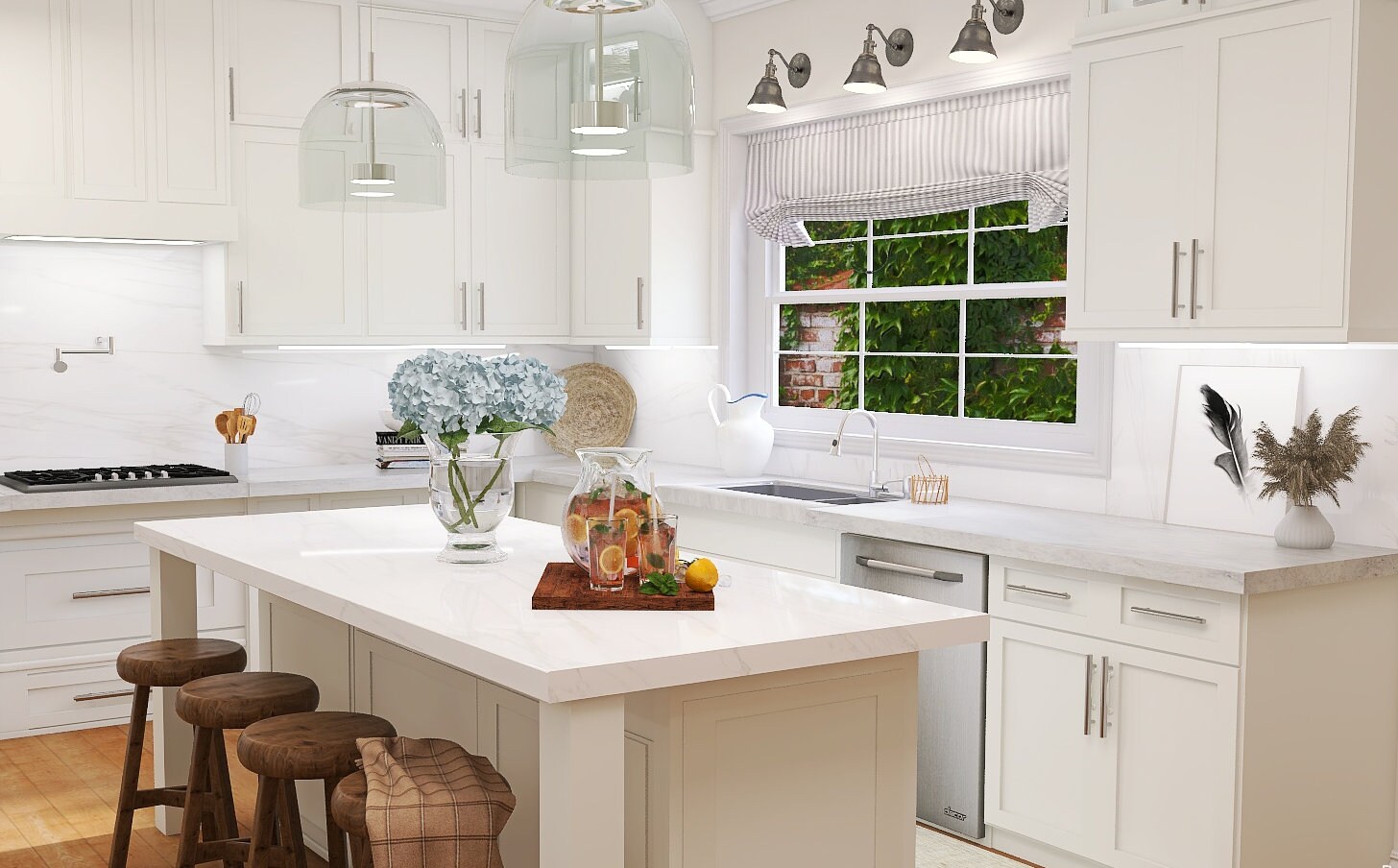 3D Kitchen Rendering Design. Includes Small Kitchen Nookmade to Order ...