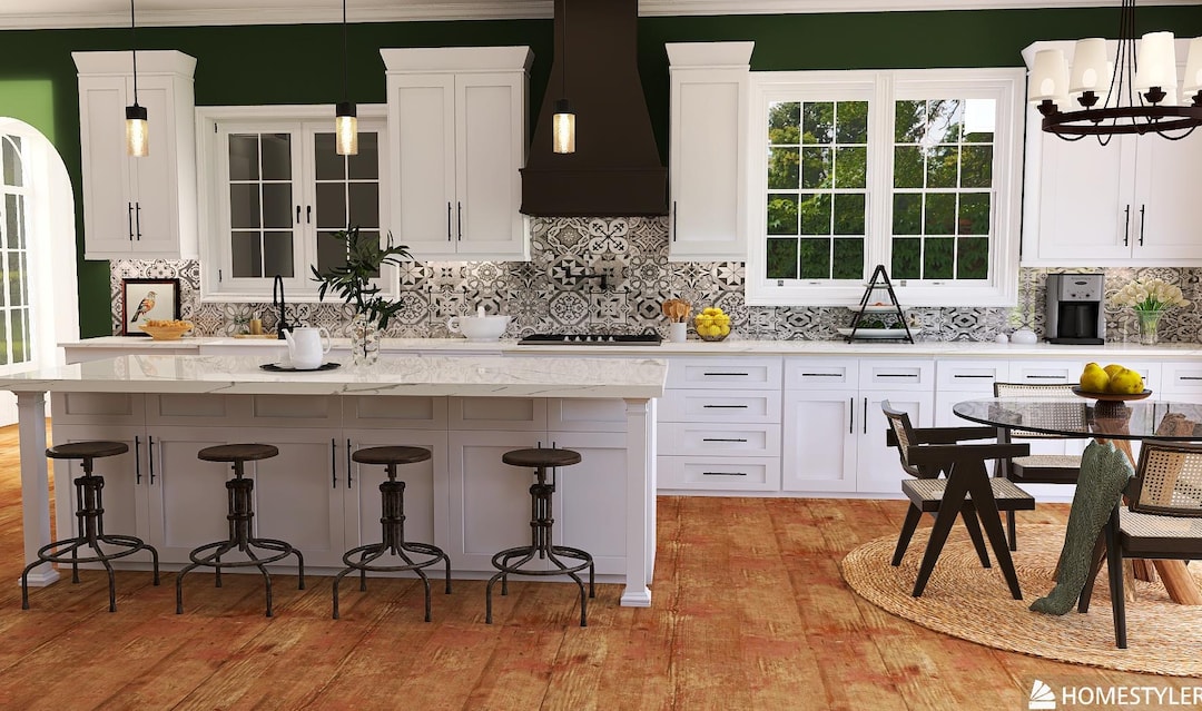 Transitional Style Large Space Room Design--made to Order, From-scratch ...