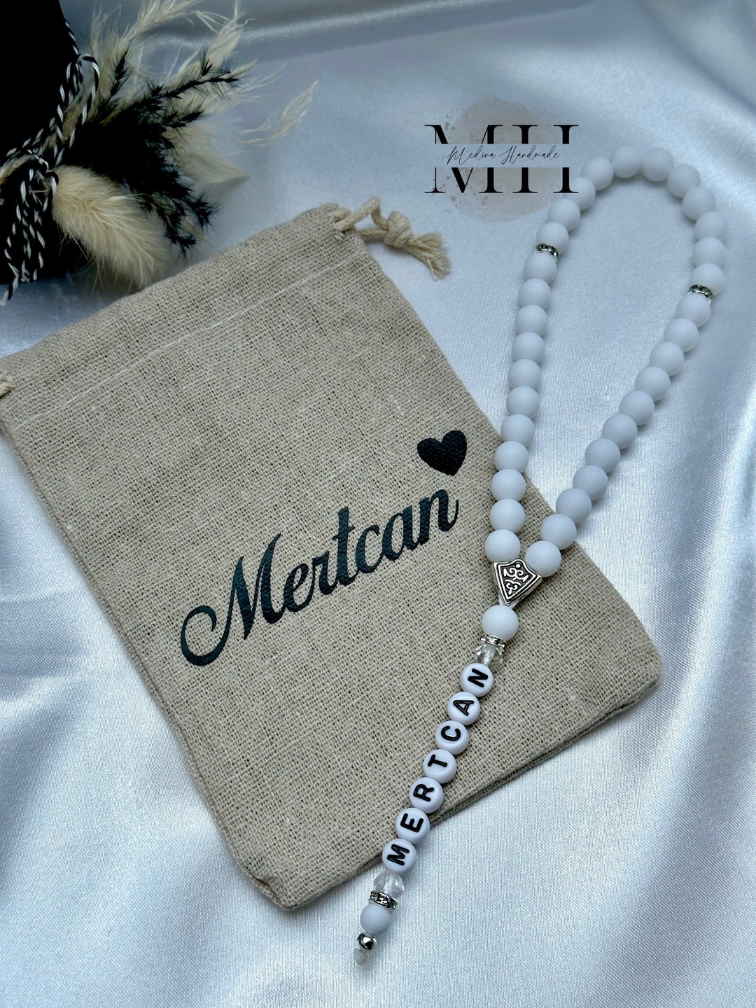 Prayer Beads Personalized With Crystal Beads and Gift Bag, Tesbih, Gift ...