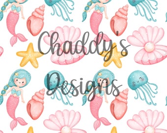 LIMITED Mermaid Digital Paper Seamless Mermaids Pattern - Etsy