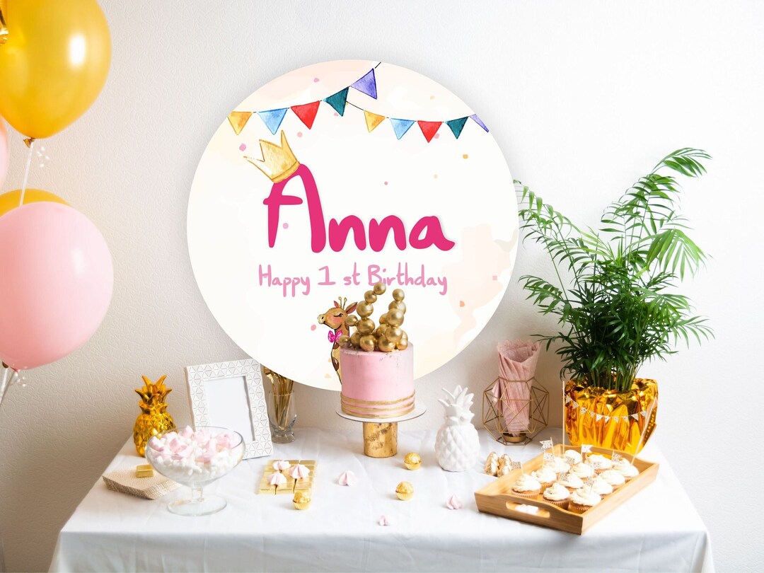 First Birthday Party Backdrop, First Birthday Girl Decoration, 2nd ...