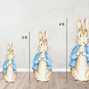 Rabbit Cardboard Cutouts, Rabbit Stand Up, Blue Coated Rabbit Prop ...