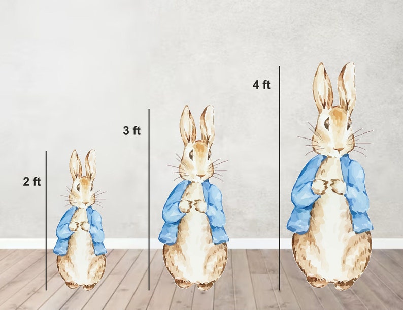 Rabbit Cardboard Cutouts, Rabbit Stand Up, Blue Coated Rabbit Prop ...
