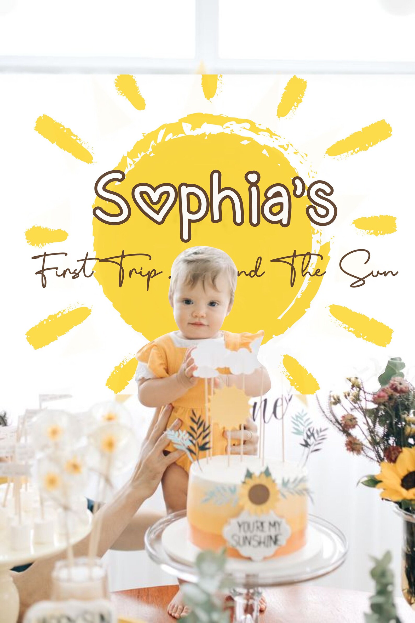 First Trip Around the Sun Birthday Backdrop Banner, 1st Trip Around the ...