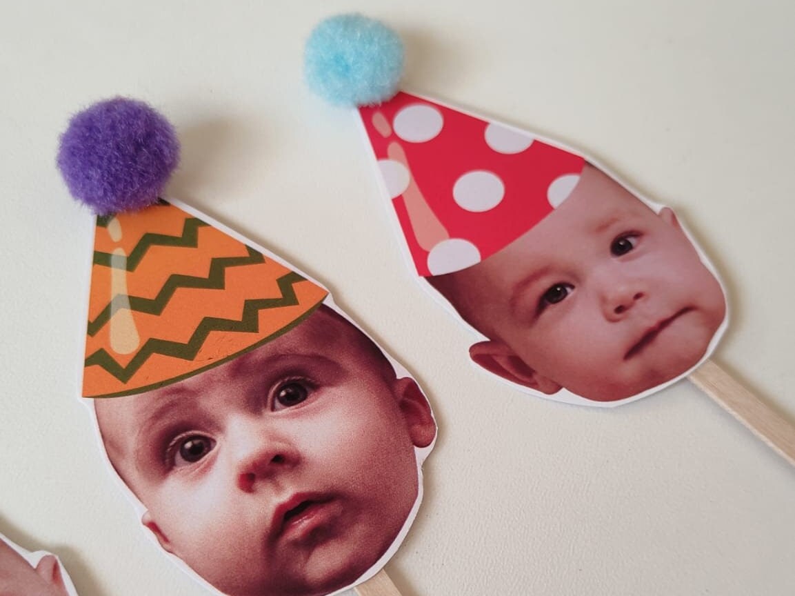 Personalized Cupcake Toppers Baby Face, Cupcake Kid Birthday, First ...