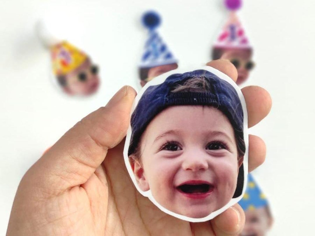 1st Birthday Party Favors Magnet, Face Photos Magnets, 2nd Birthday ...