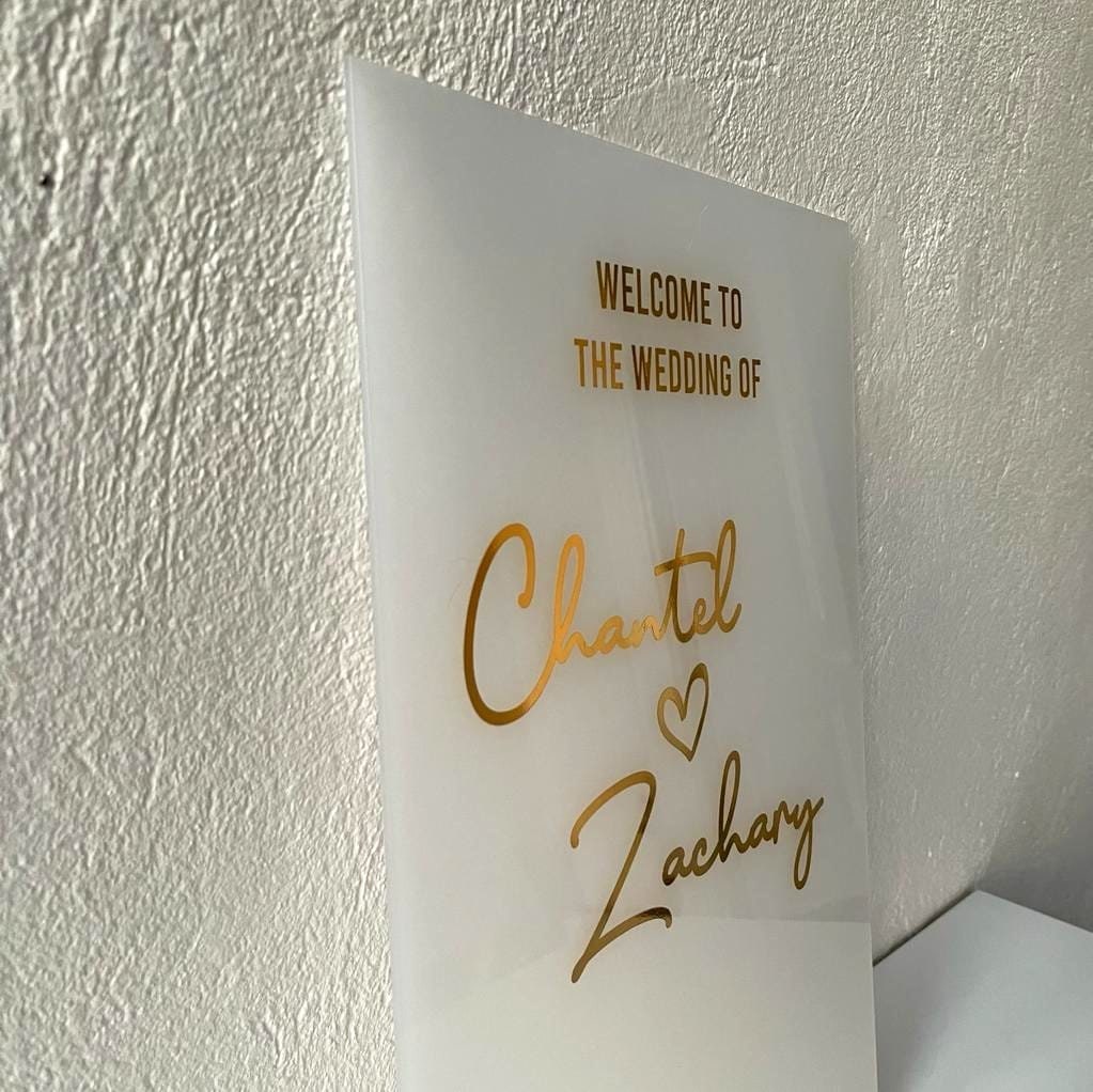 Frosted Acrylic Welcome Wedding Boards, Acrylic Engagement Welcome Sign ...