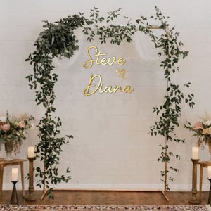 Engagement Party Sign, Gold Backdrop Sign, Mirror Gold Sign, Name Sign ...