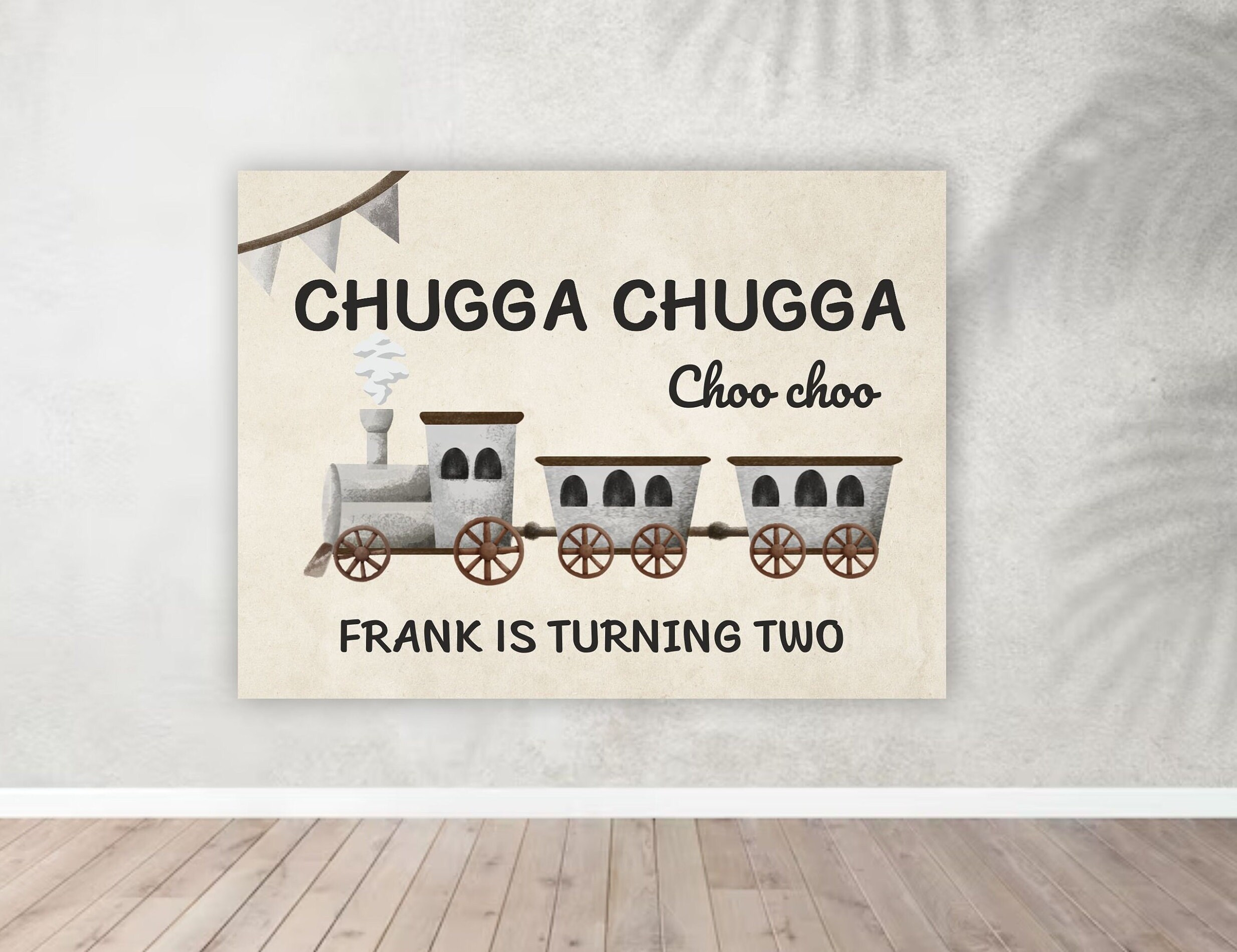 Chugga Chugga Two Two Train Backdrop Banner, Train Second Birthday ...