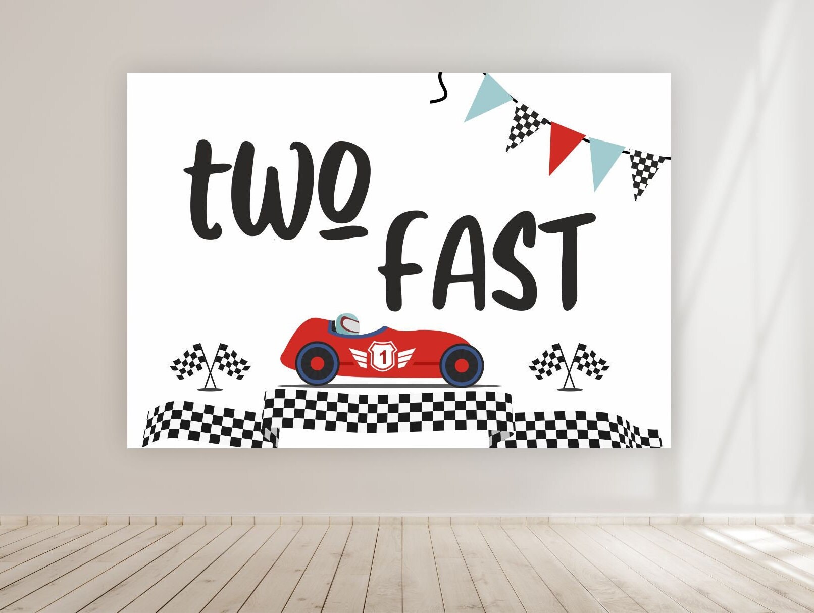 Two Fast Birthday Backdrop, Race Car Birthday Backdrop, Second Birthday ...