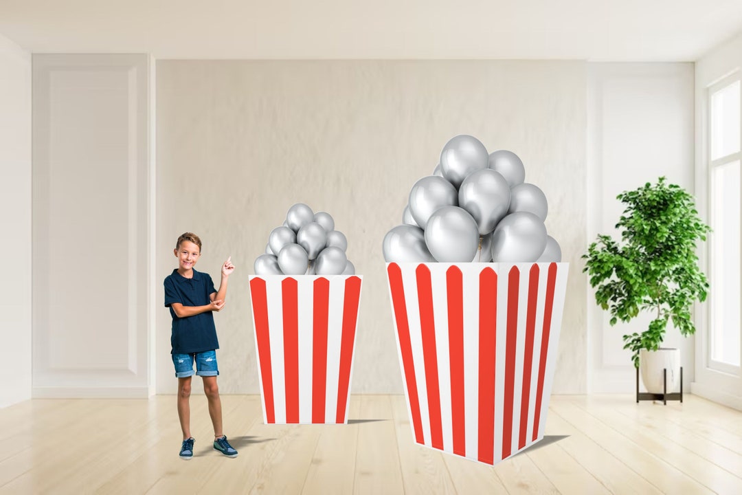 Big Popcorn Box Circus Decoration, Popcorn Box Cutouts, Carnival Party ...