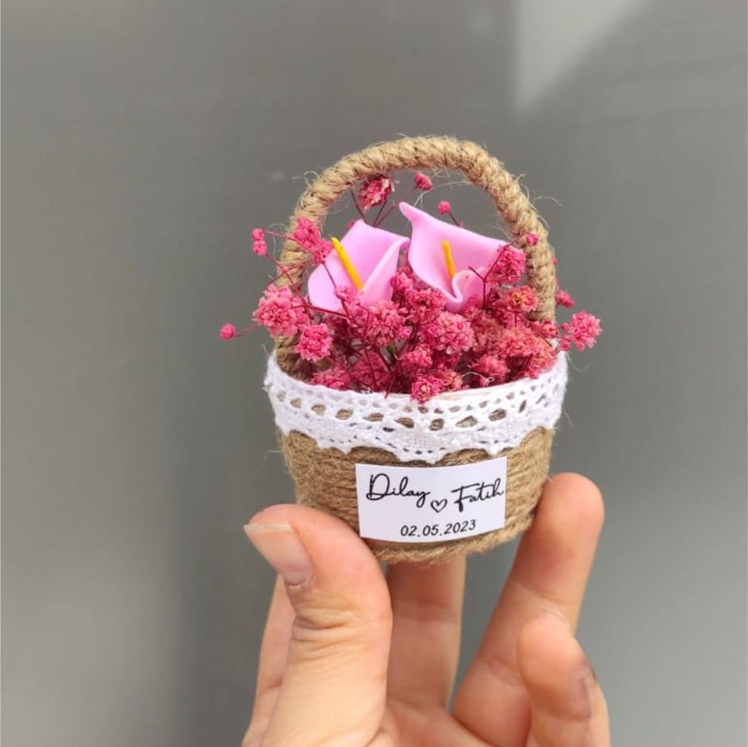 Custom Flower Basket Wedding Gift, Flower Wedding Favors, Wedding ...