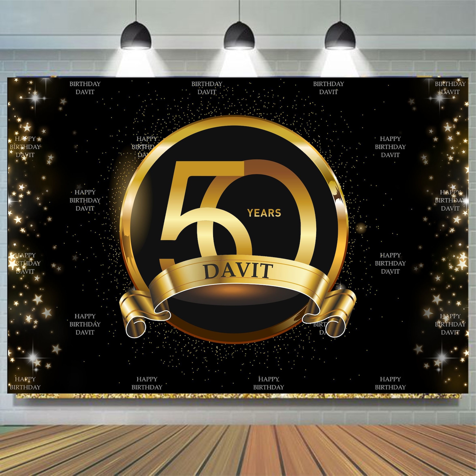 Custom 50 Th Birthday Backdrop Banner, 50th Birthday Decorations for ...