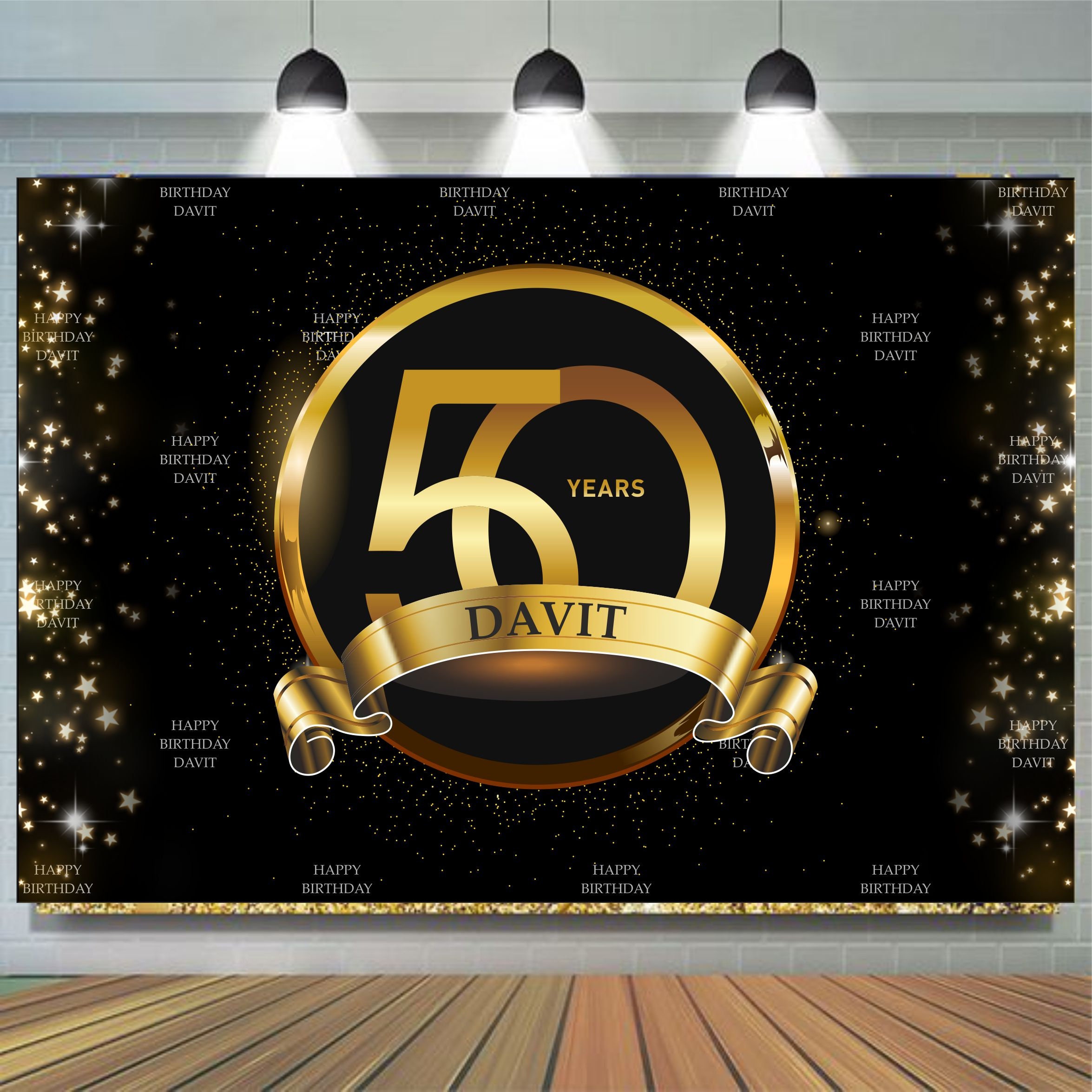 Custom 50 Th Birthday Backdrop Banner, 50th Birthday Decorations for ...