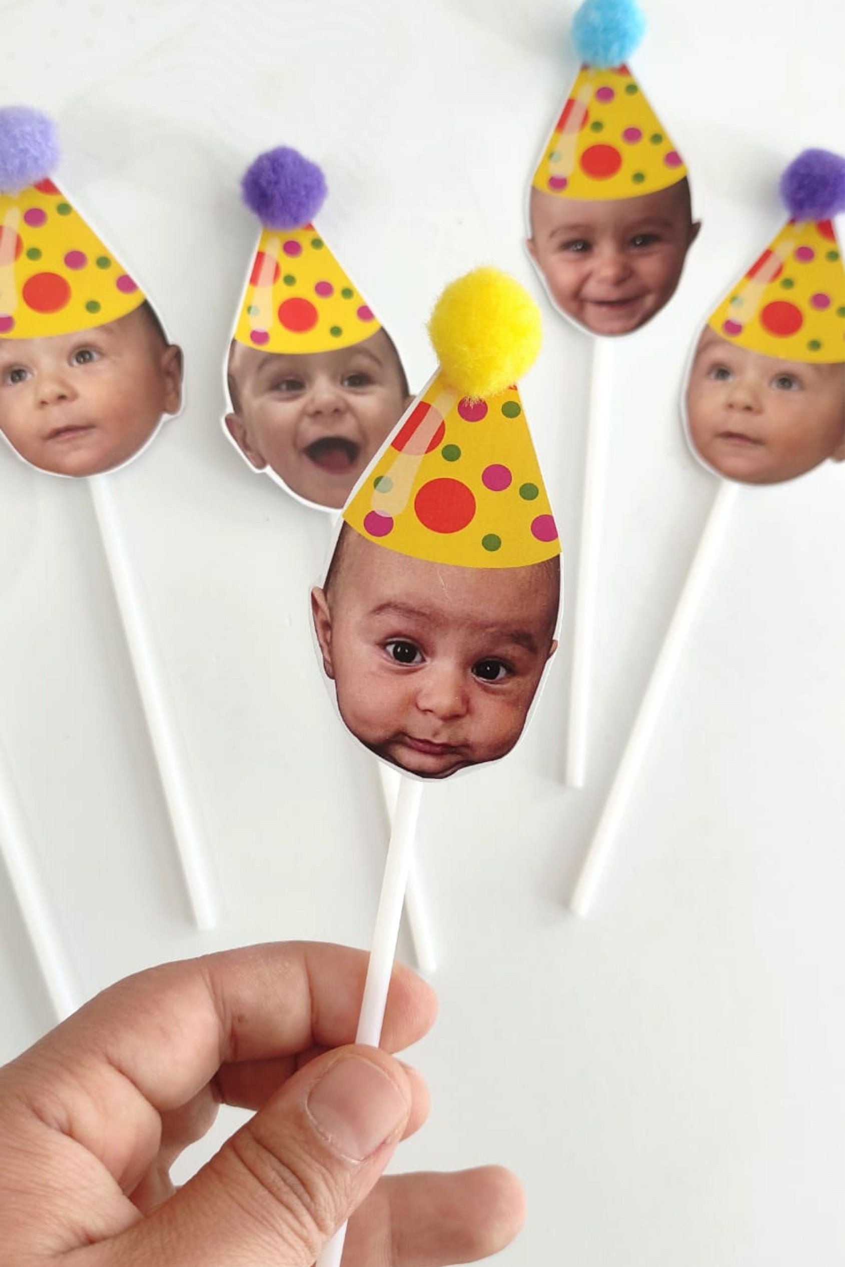 Baby Photo Cupcake Toppers, BABY Head Toppers, Custom Face Cupcake ...