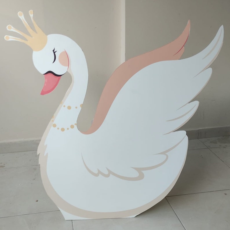 Baby Swan Big Cutout, Princess Swan Theme Birthday, Swan Standee Prop ...