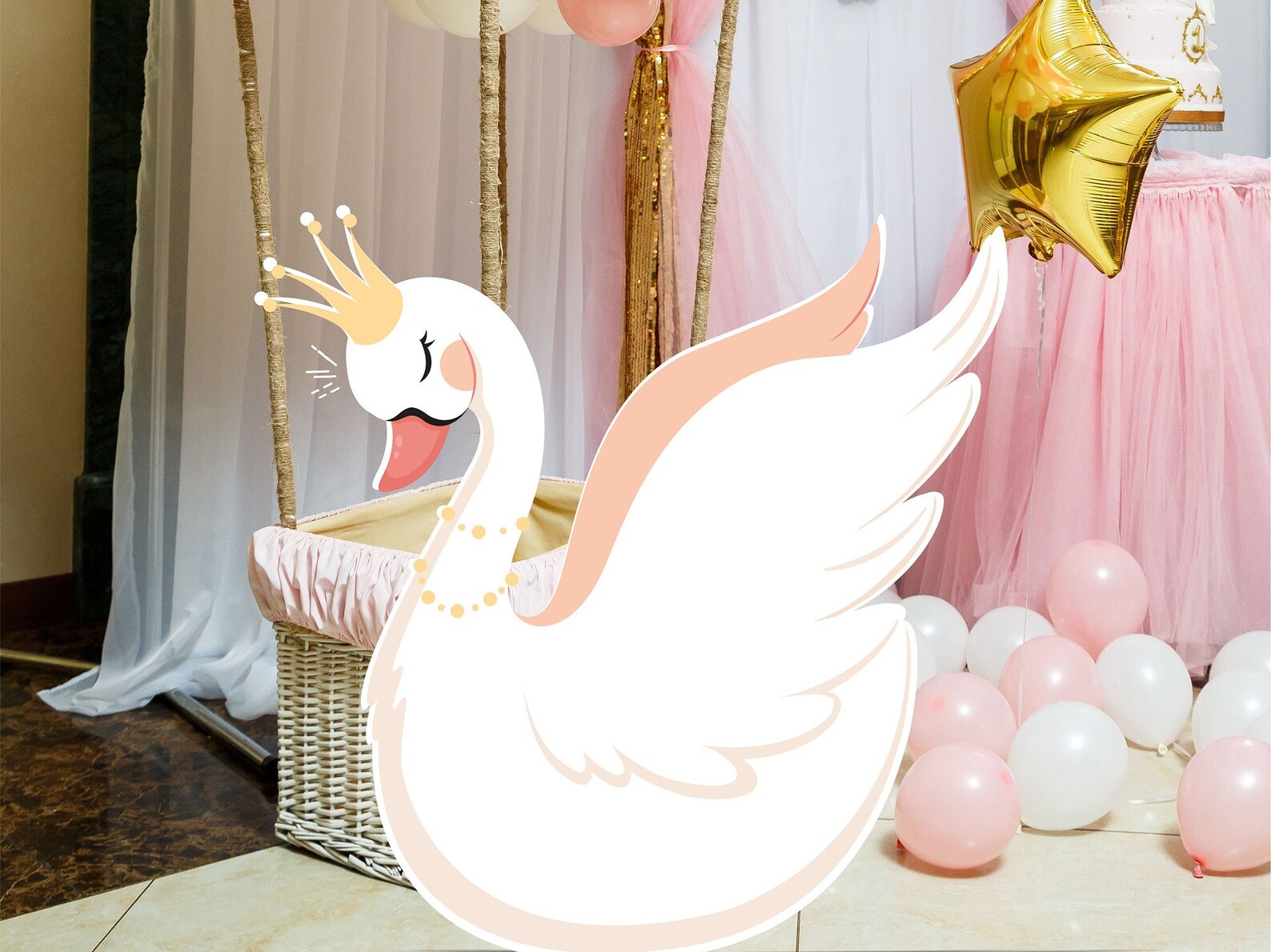 Swan Princess Baby Shower Big Decor Mom Swan Cutout Birthday - Etsy