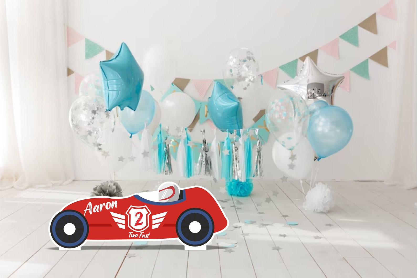 Retro Car Cutouts Props, Two Fast Party Decor, Fast One Party Decor ...