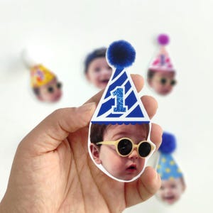1st Birthday Party Favors Magnet, Face Photos Magnets, 2nd Birthday ...
