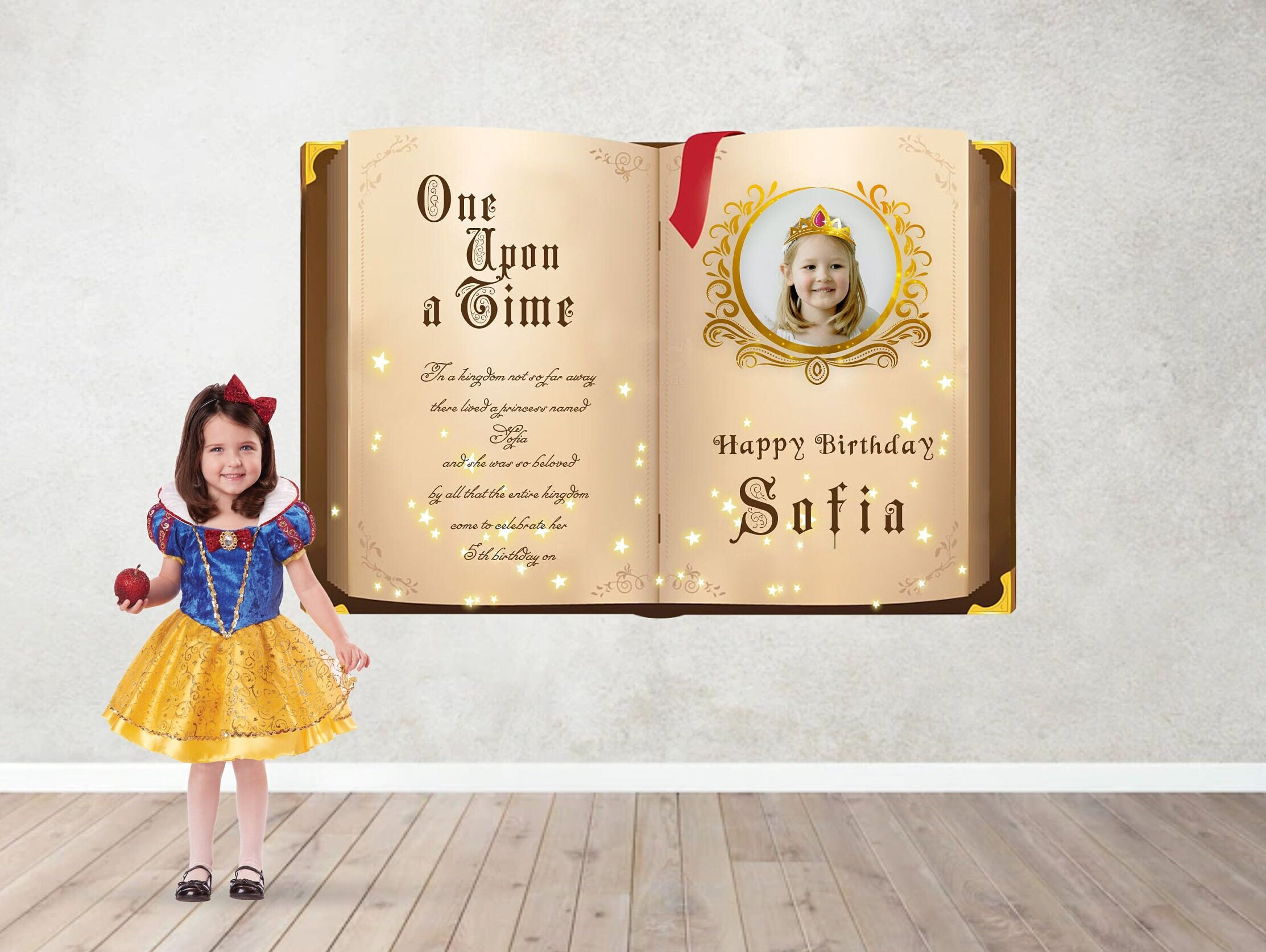 Fairy Tale Backdrop Banner, Once Upon a Time Story Book, Princess ...