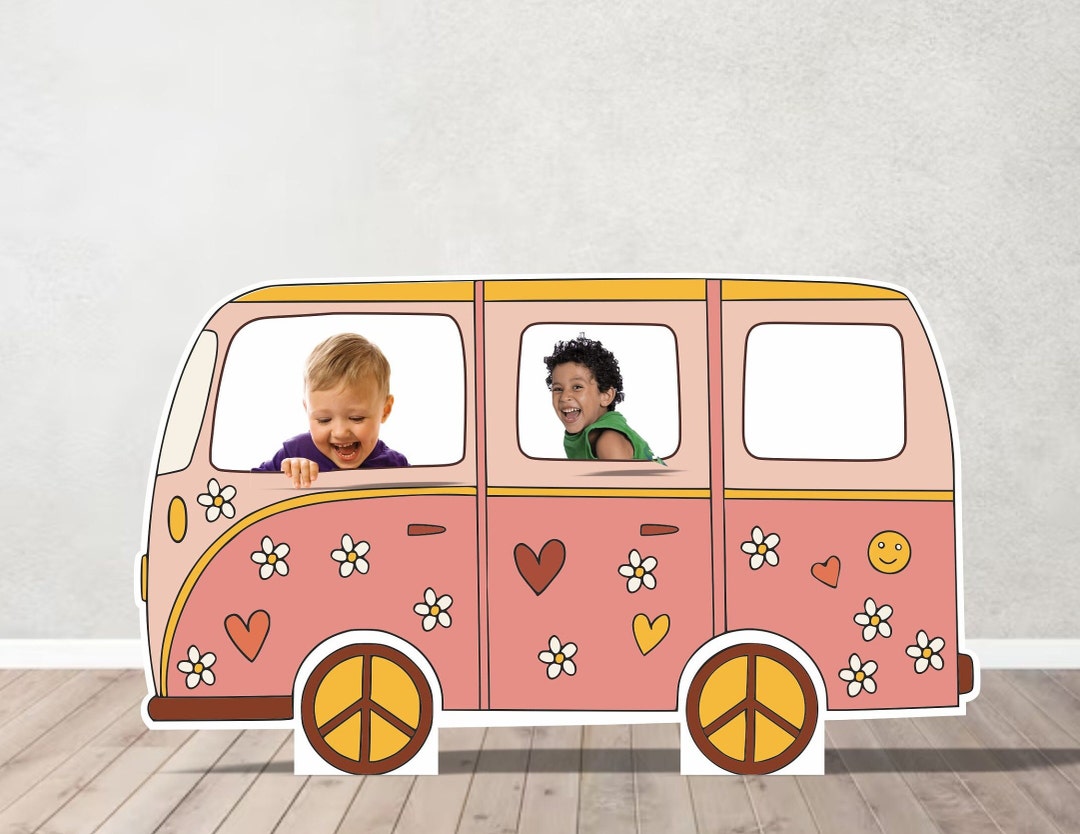 Groovy Birthday Party Decor, Hippie Van Party Props, Daiys Party Stands ...