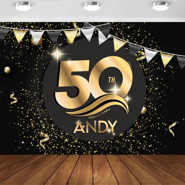 50th Birthday Backdrop - Etsy