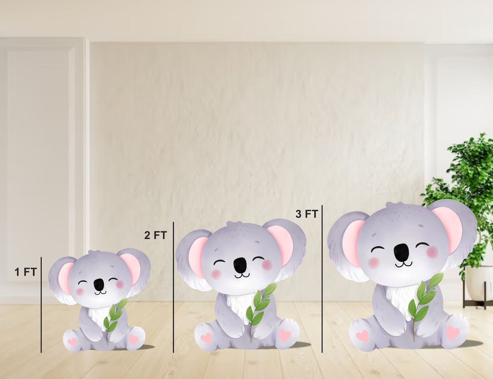Baby Koala Watercolor Stand Prop, Cute Koala Birthday Party Decoration ...