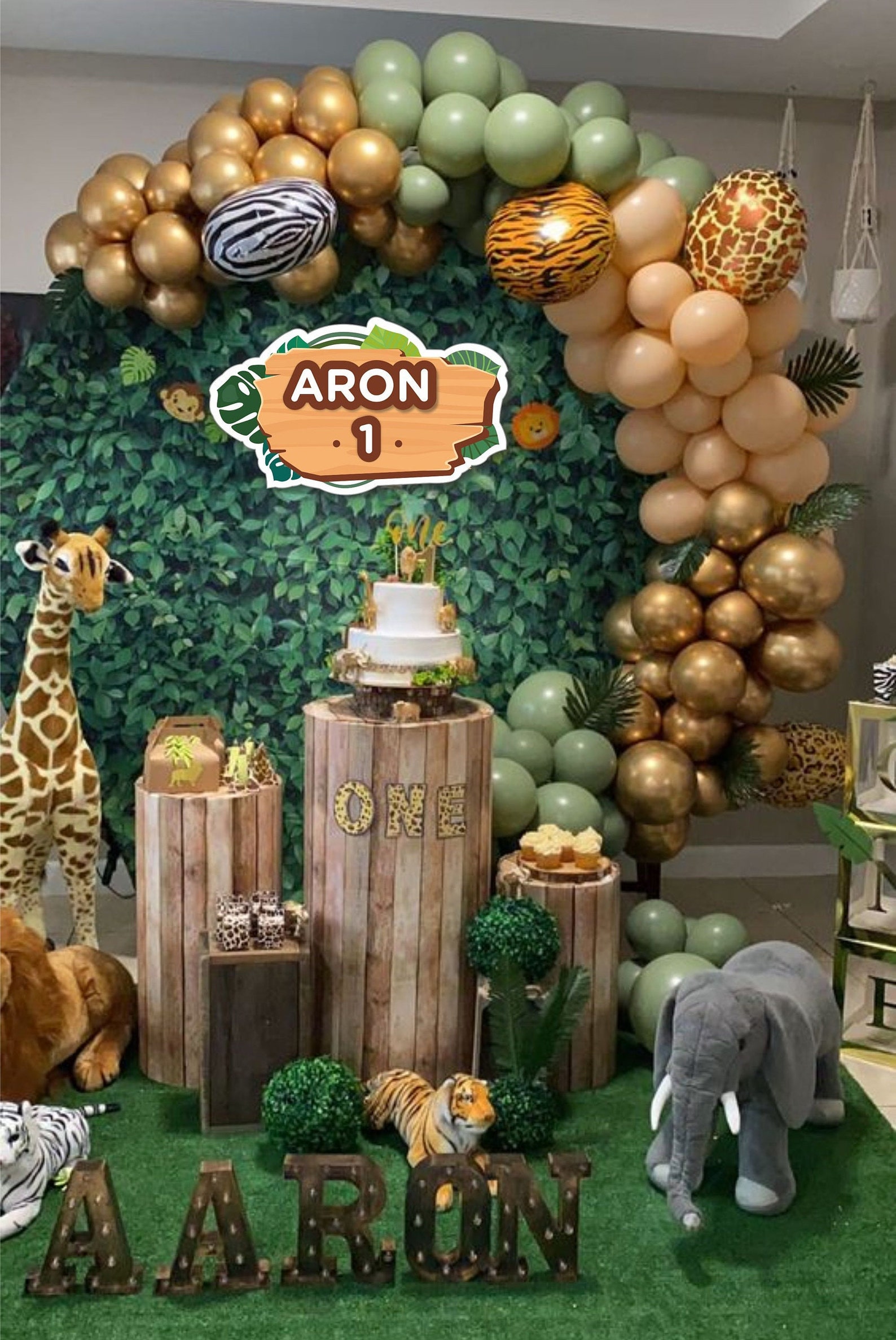 Personalized Forest Party Backdrop Sign, Safari Birthday Banner, Forest ...