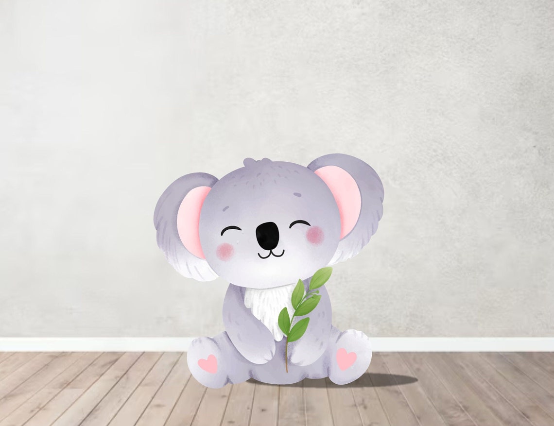 Baby Koala Watercolor Stand Prop, Cute Koala Birthday Party Decoration ...