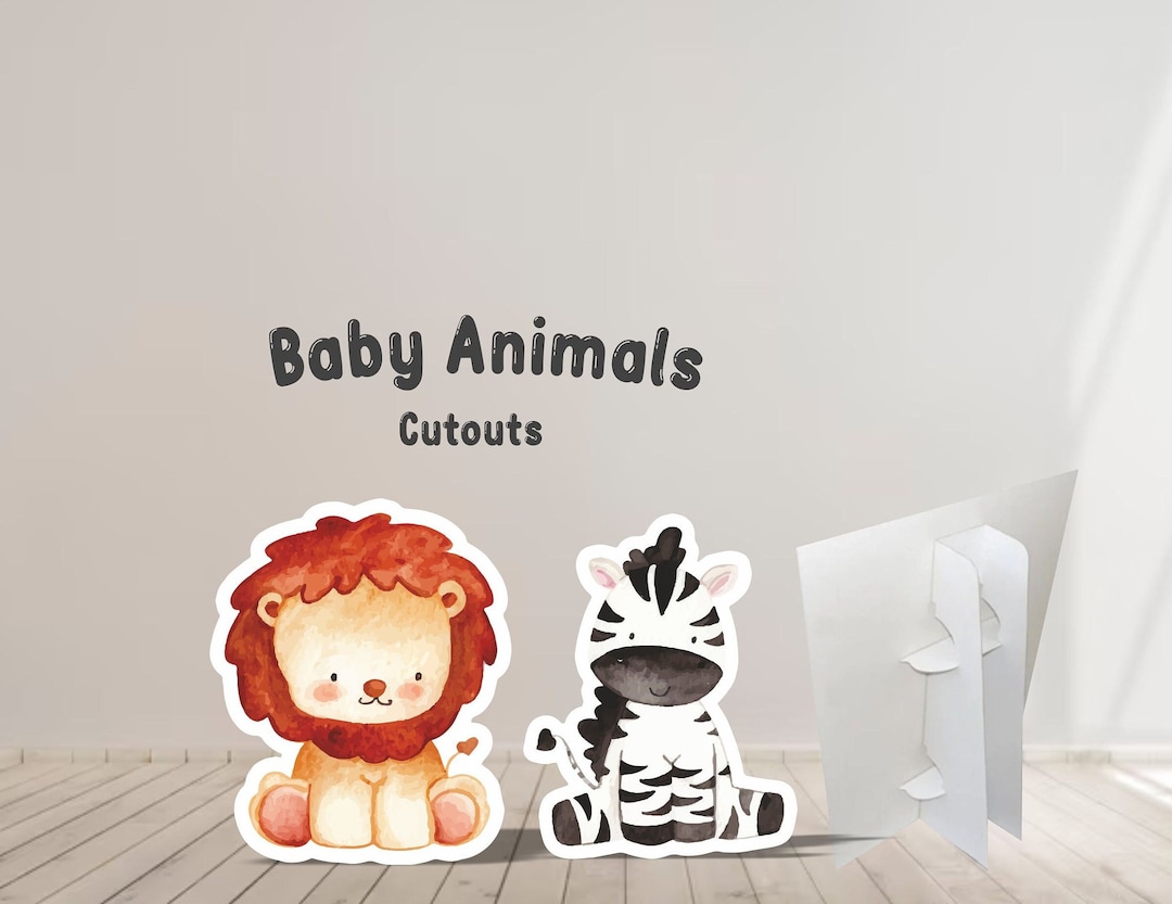 Baby Safari Cutouts, Baby Shower Cutouts, Lion Cutouts, Elephant ...