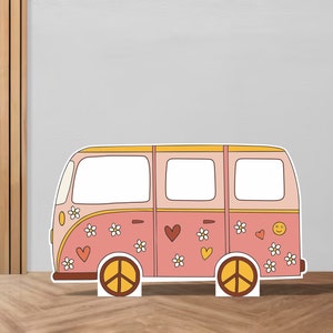 Groovy Birthday Party Decor, Hippie Van Party Props, Daiys Party Stands ...