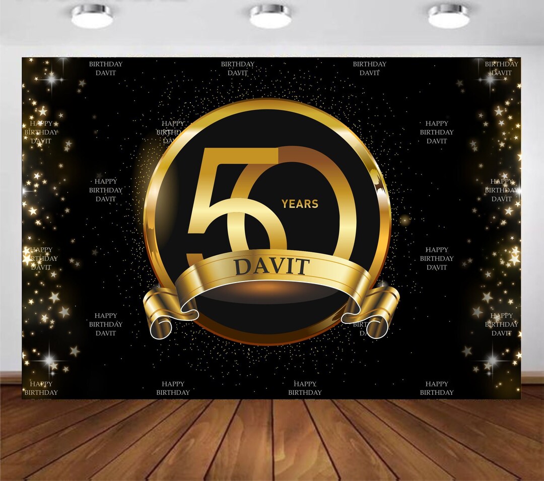 Custom 50 Th Birthday Backdrop Banner, 50th Birthday Decorations for ...