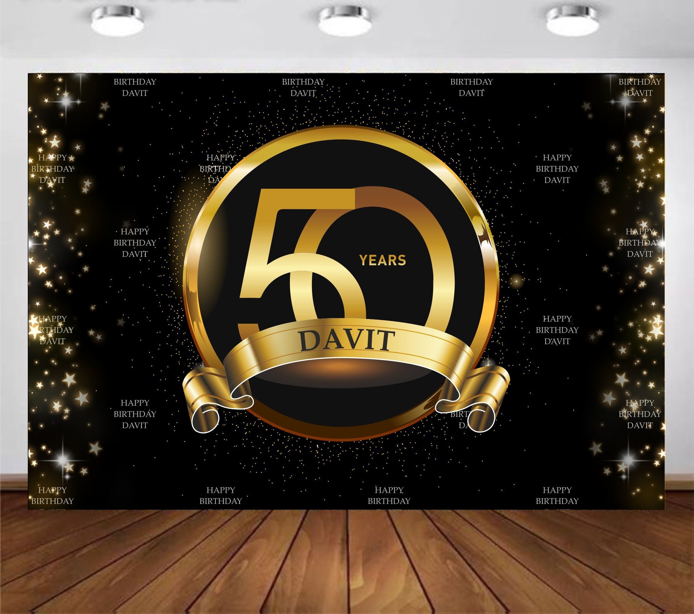 Custom 50 Th Birthday Backdrop Banner 50th Birthday - Etsy
