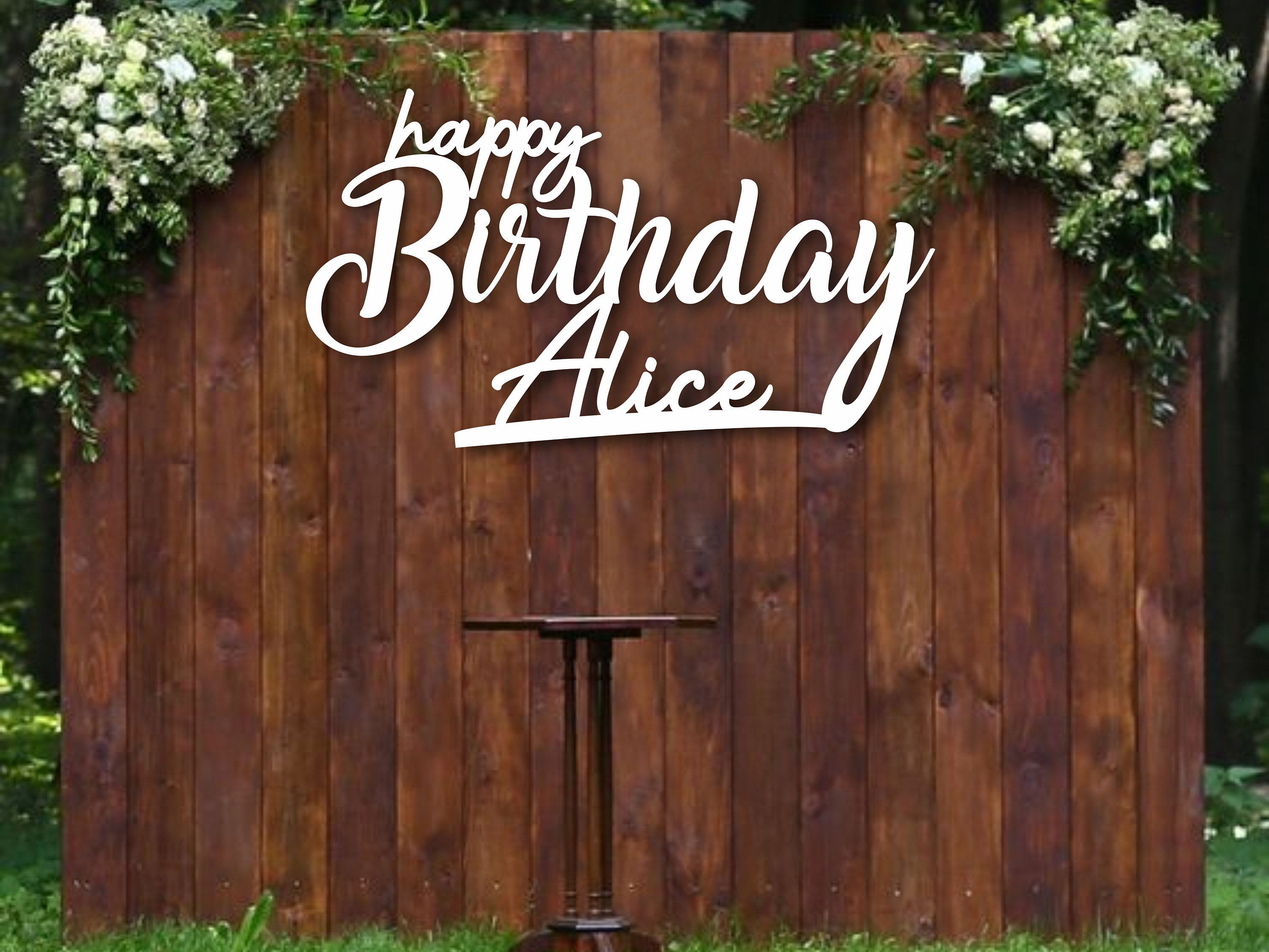 Birthday Party Custom Backdrop Sign Happy Birthday With Name - Etsy