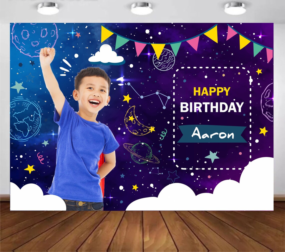 Personalized Outer Space Birthday Backdrop Galaxy Birthday - Etsy