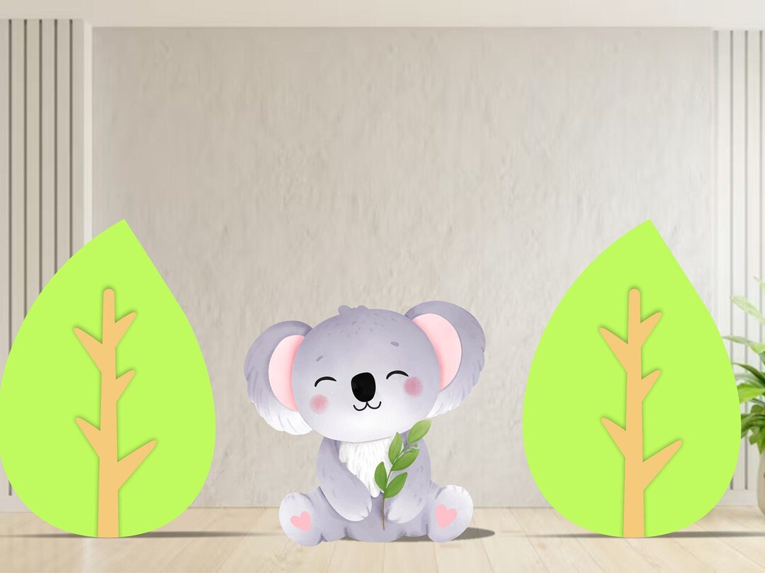 Baby Koala Watercolor Stand Prop, Cute Koala Birthday Party Decoration ...
