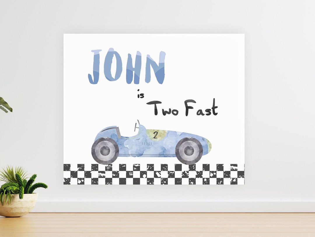 Two Fast Birthday Backdrop Banner, Two Fast Birthday Wall Banner, Race ...