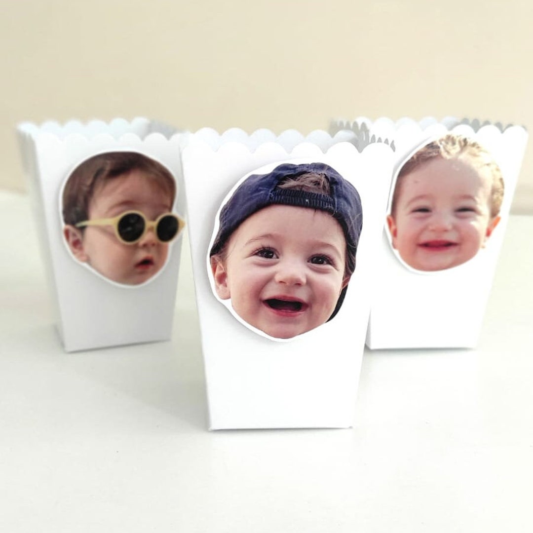 Photo Popcorn Boxes 3D, Custom Popcorn Box, Wedding Popcorn Bags, Name ...