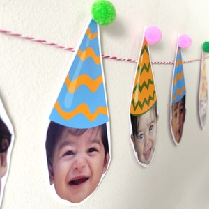 Custom Face Banner Birthday, Head Birthday Photo Banner, Face Garland ...