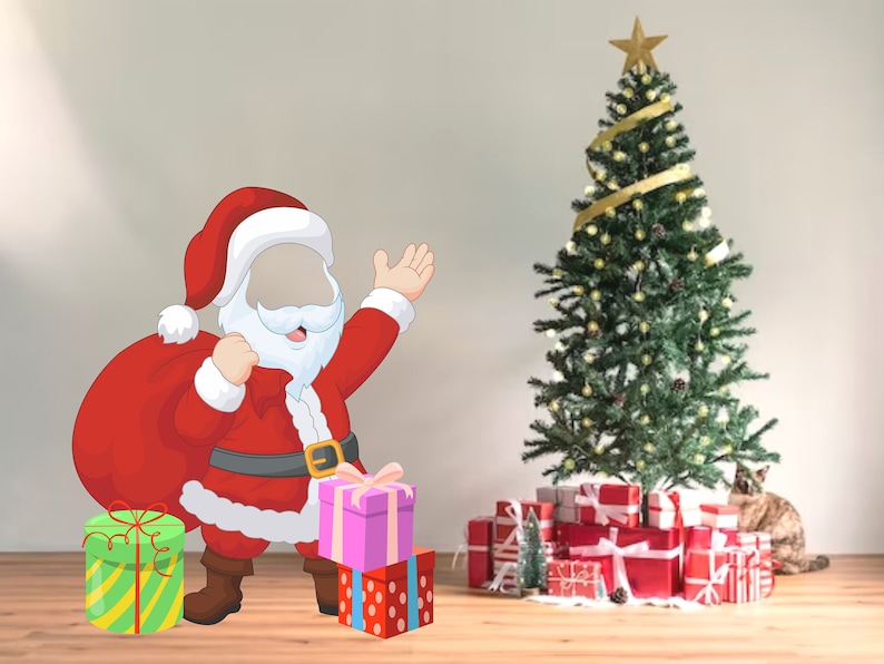 Santa Claus Large Photo Booth Prop, Christmas Props, Santa Claus ...