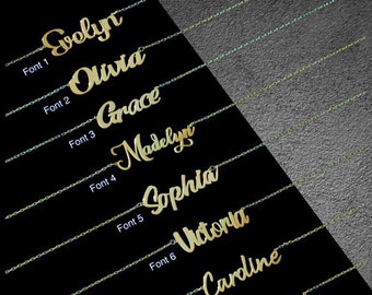 Thick Name Necklace - Etsy