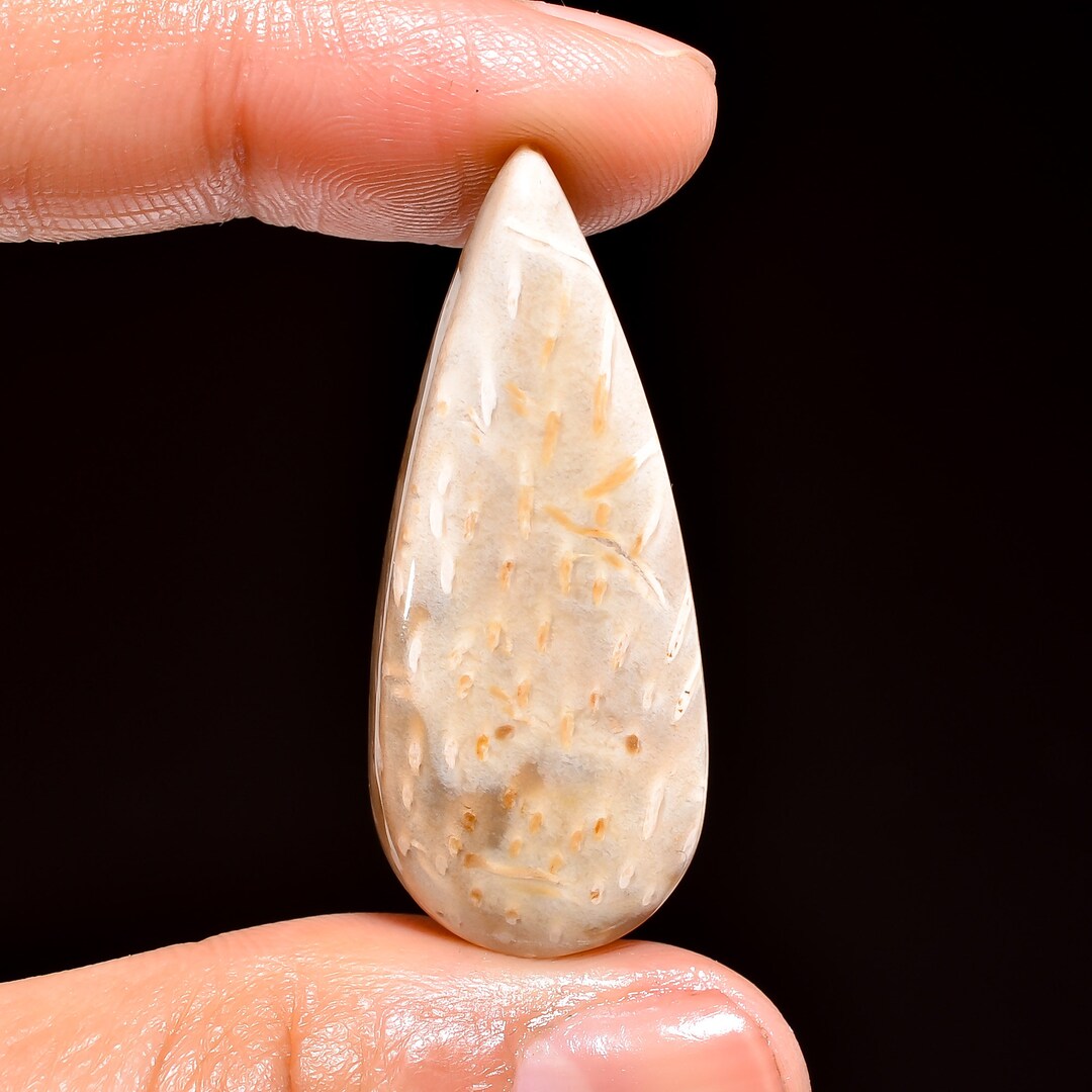 Natural Palm Root Agate Pear Shape Cabochon Loose Gemstone for Making ...